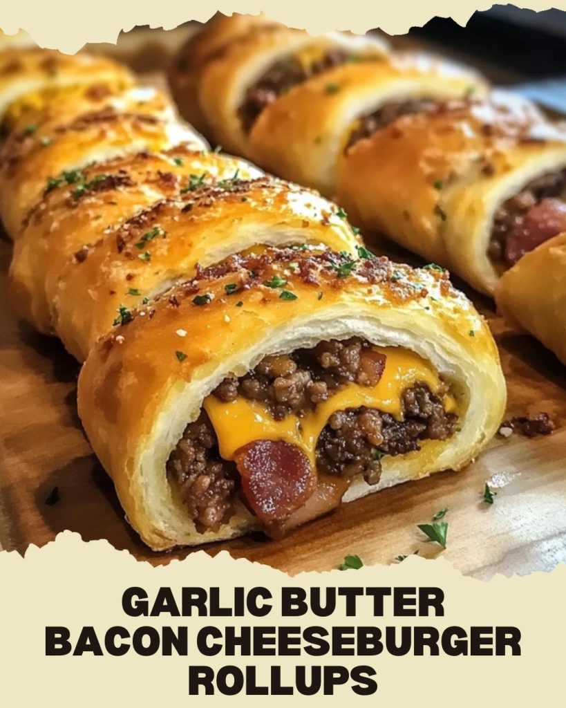 Cheesy Bacon Garlic Butter Burger Rollups - Skinny Daily Recipes