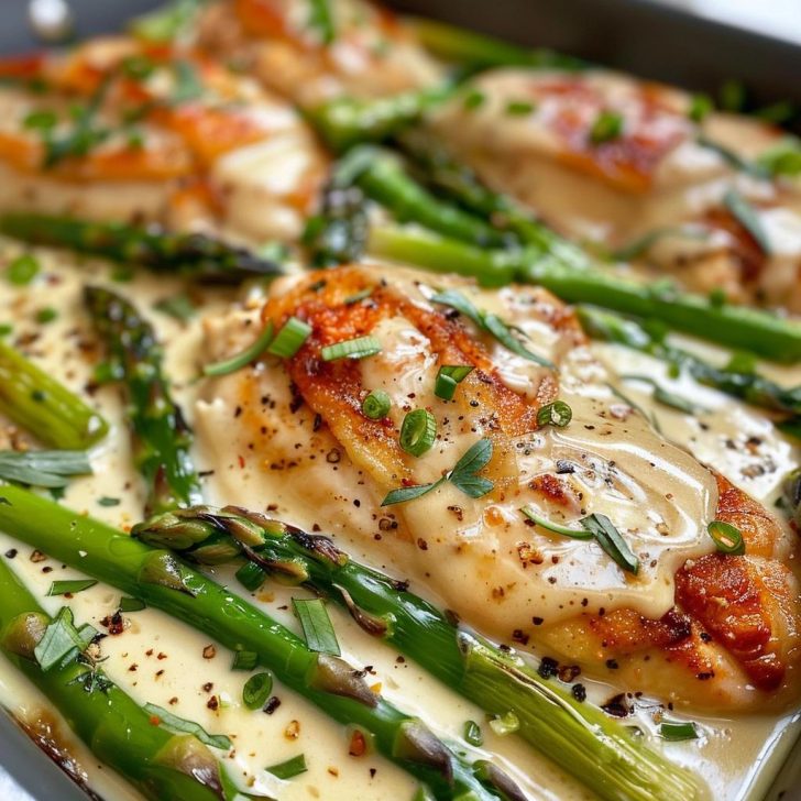 CAESAR CHICKEN WITH ASPARAGUS - Skinny Daily Recipes