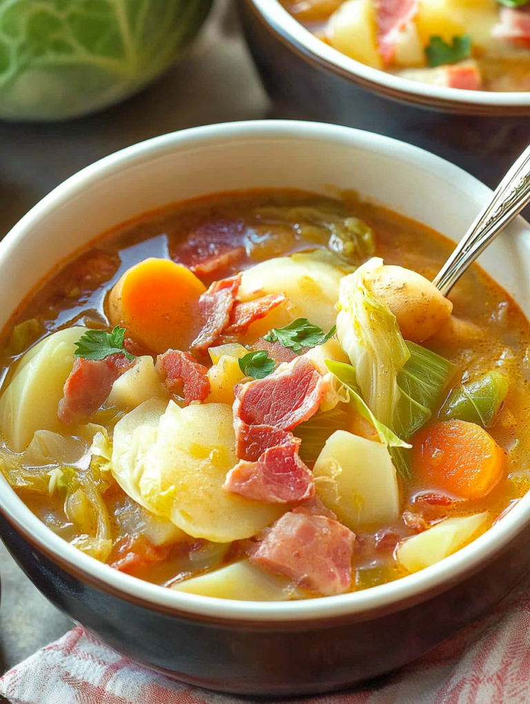 IRISH BACON, CABBAGE, AND POTATO SOUP - Skinny Daily Recipes
