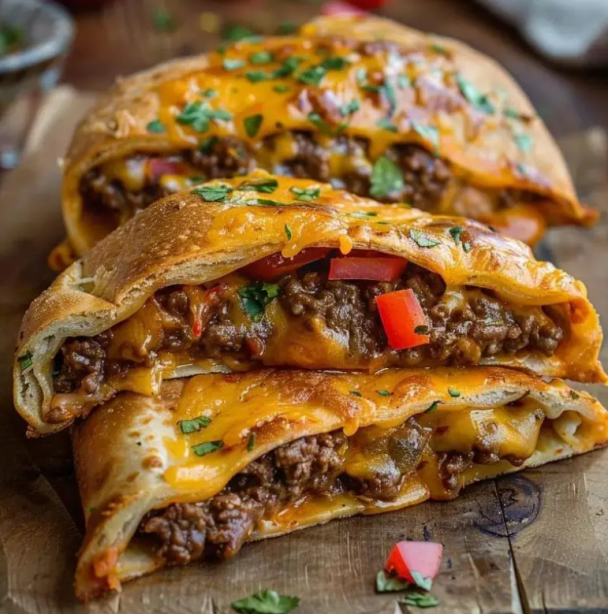 LOADED CHEESY POCKET TACOS - Skinny Daily Recipes