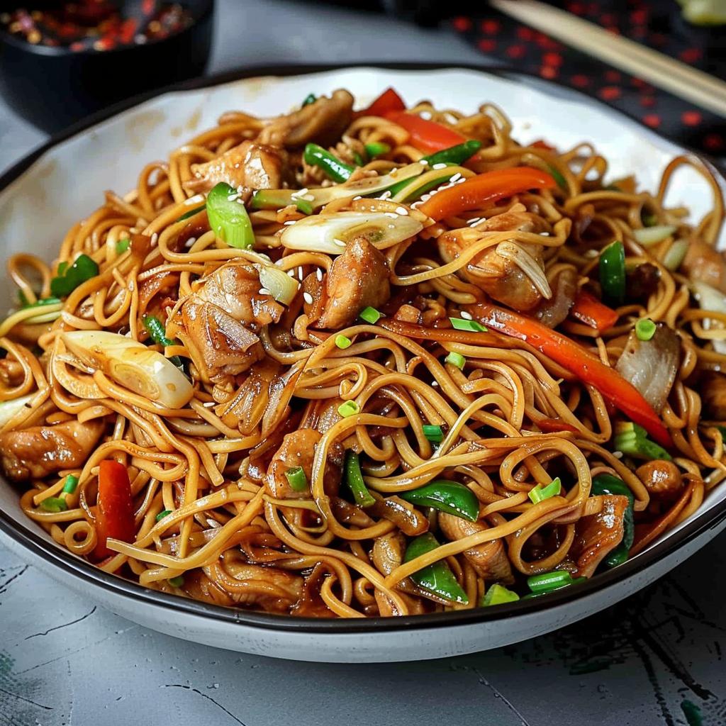 CHICKEN CHOW MEIN WITH THE BEST CHOW MEIN SAUCE - Skinny Daily Recipes