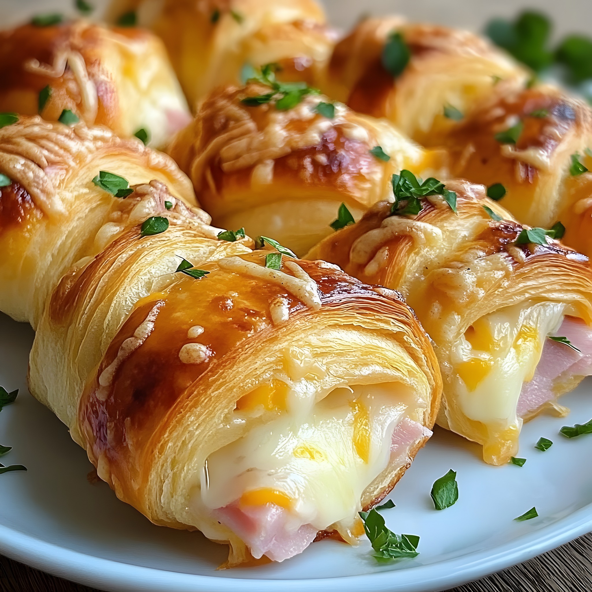 Ham and Cheese Croissant Rolls - Skinny Daily Recipes