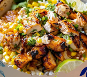 Street Corn Chicken Rice Bowl - Skinny Daily Recipes