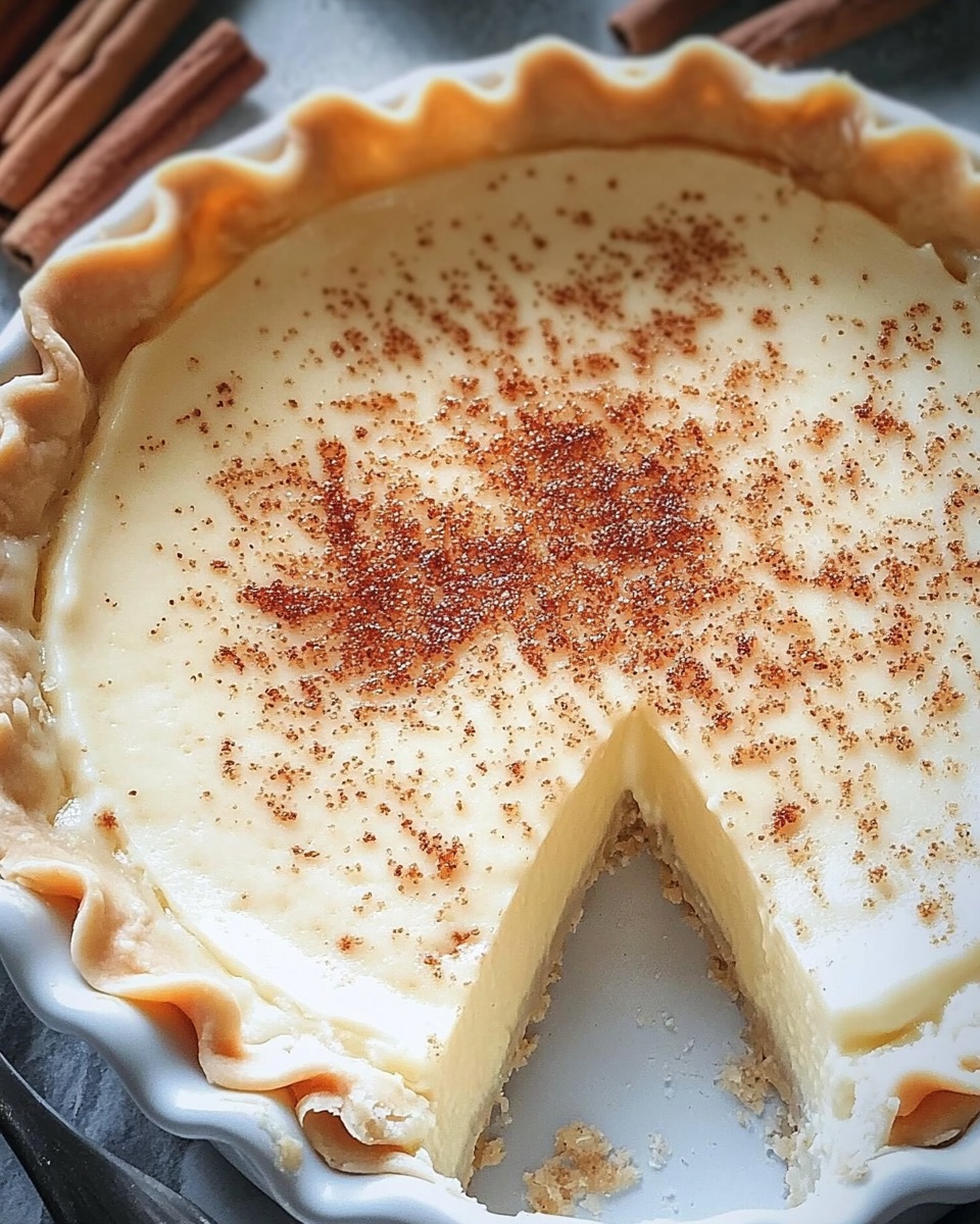 Christmas Eve Cinnamon-Vanilla Creamy Custard Pie - Skinny Daily Recipes