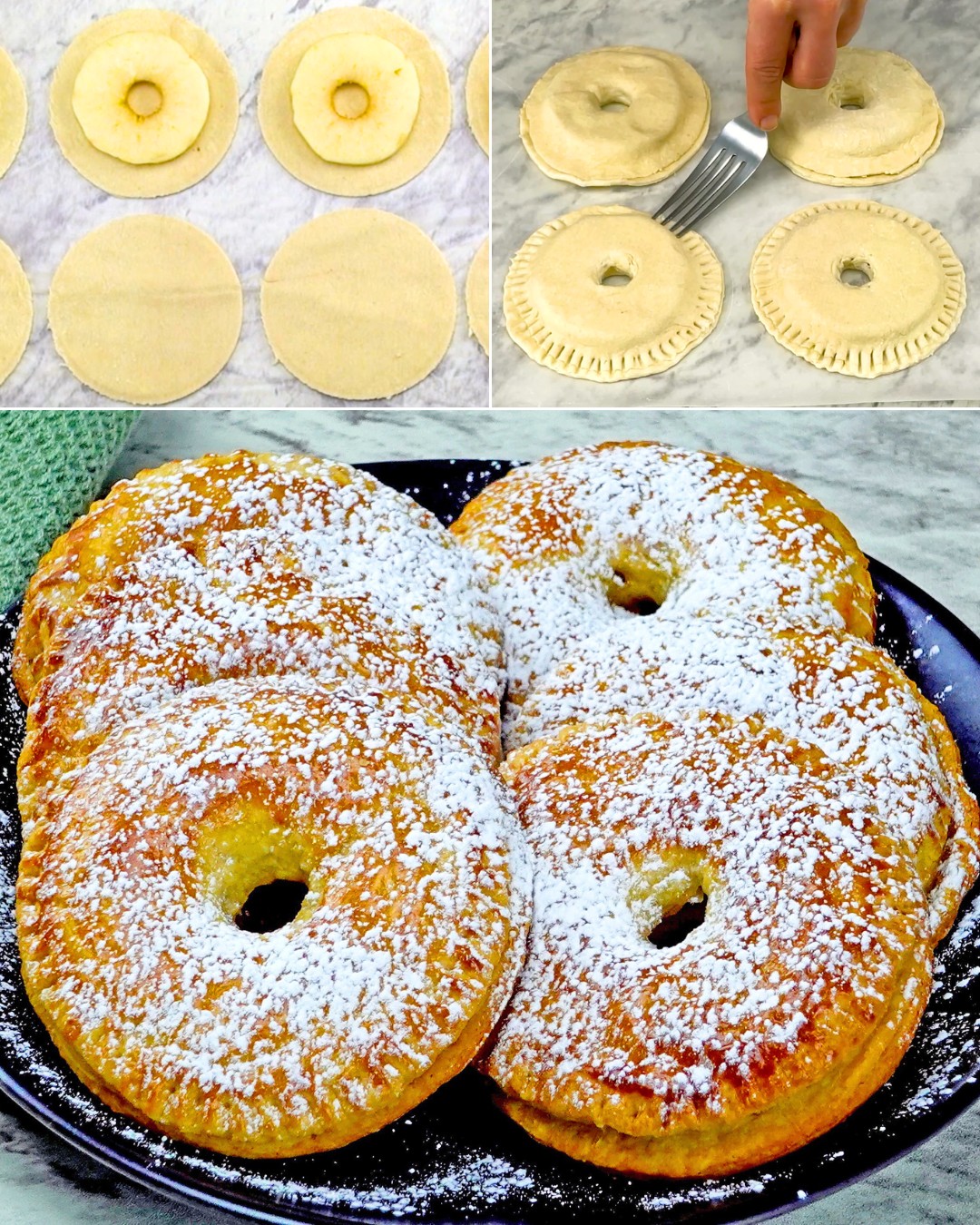 Puff Pastry Apple Doughnuts - Skinny Daily Recipes