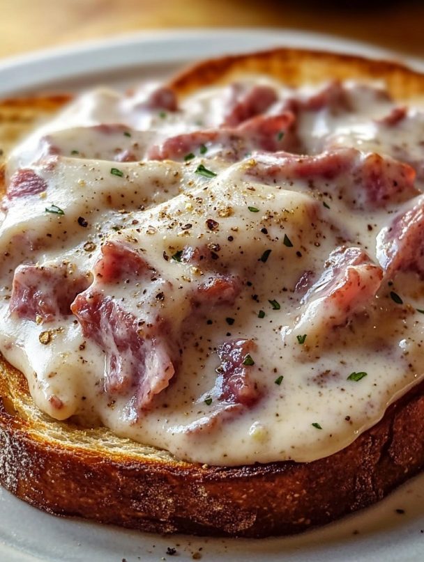 Creamed Chipped Beef on Toast - Skinny Daily Recipes