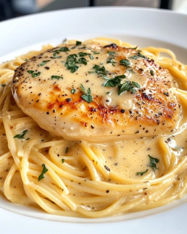 Creamy Angel Chicken Pasta - Skinny Daily Recipes