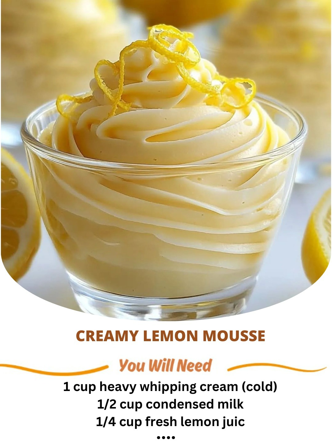 Creamy Lemon Mousse - Skinny Daily Recipes