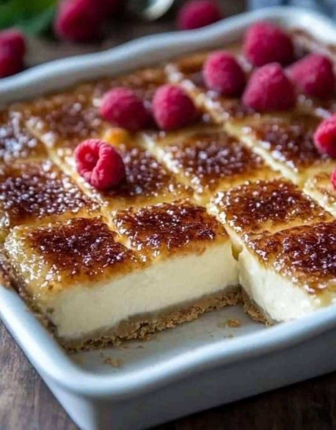 Creme Brulee Cheesecake Bars Recipe - Skinny Daily Recipes