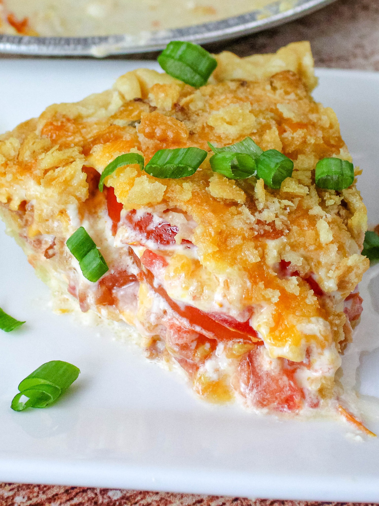 bacon onion tomato pie - Skinny Daily Recipes