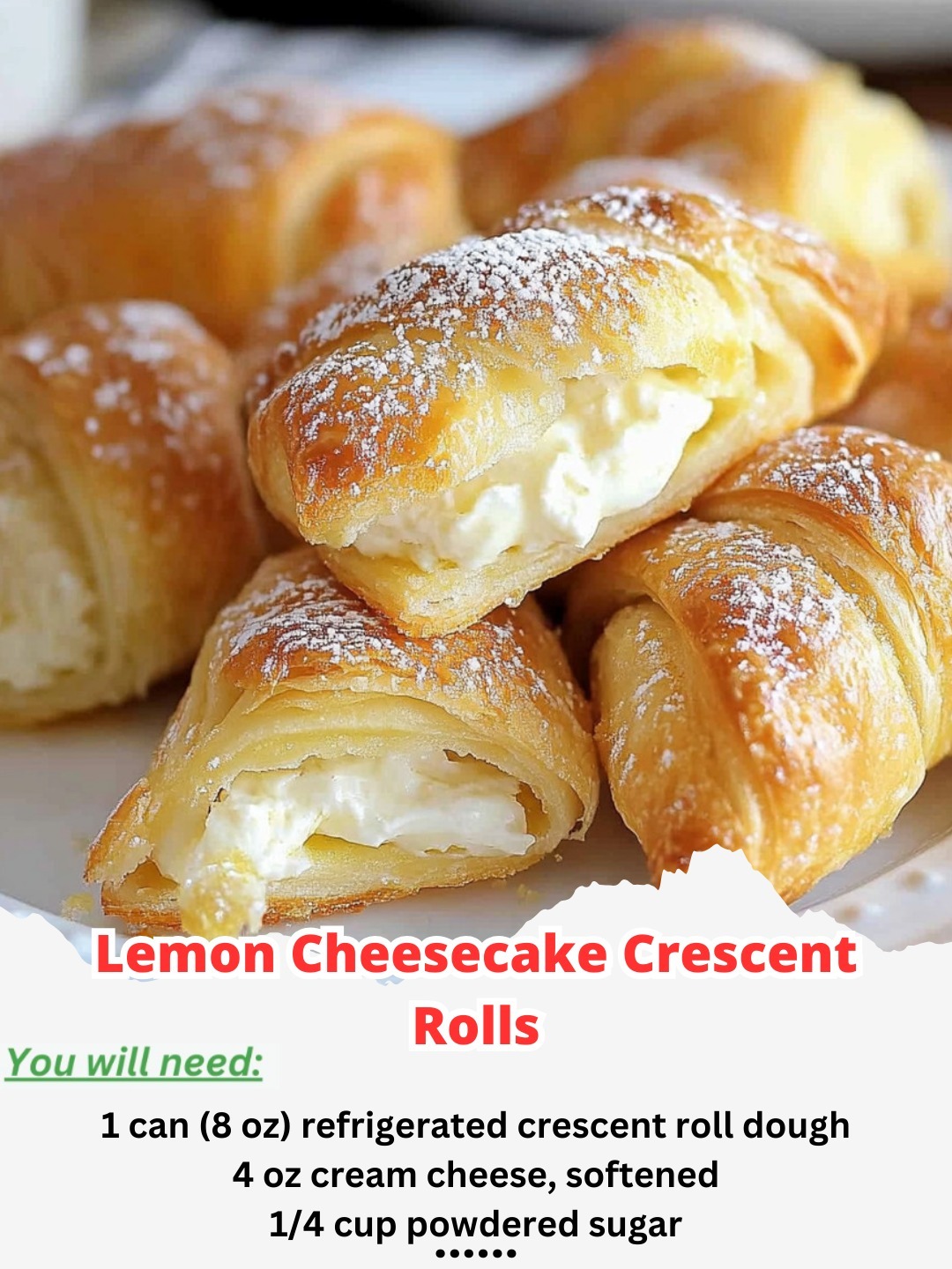Lemon Cheesecake Crescent Rolls - Skinny Daily Recipes