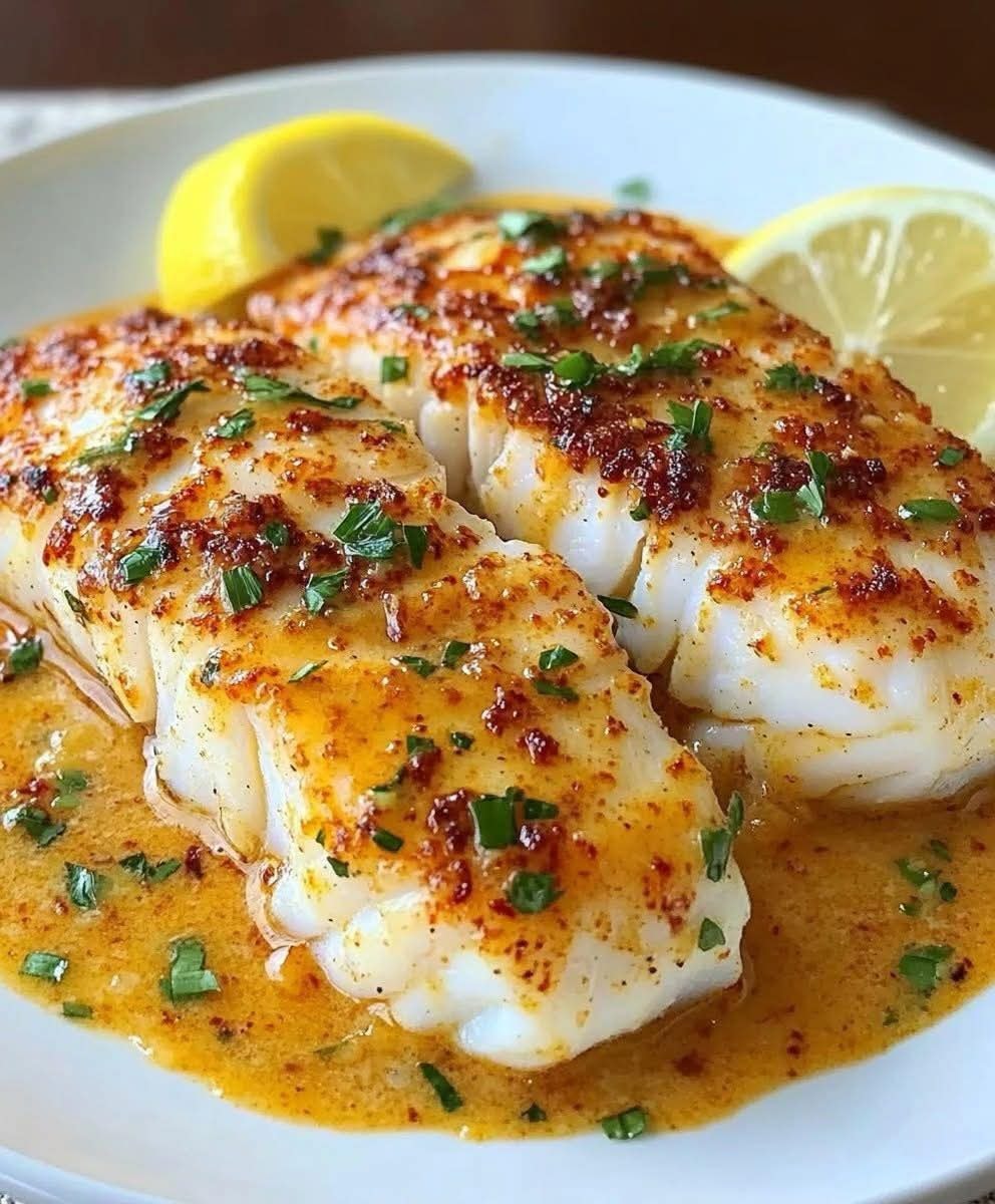 Pan-Fried Cod with Lemon Butter Sauce: A Restaurant-Quality Dish Made ...