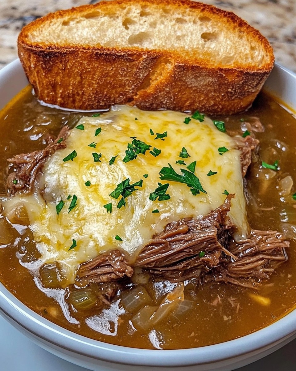 French Onion Beef Short Rib Soup - Skinny Daily Recipes