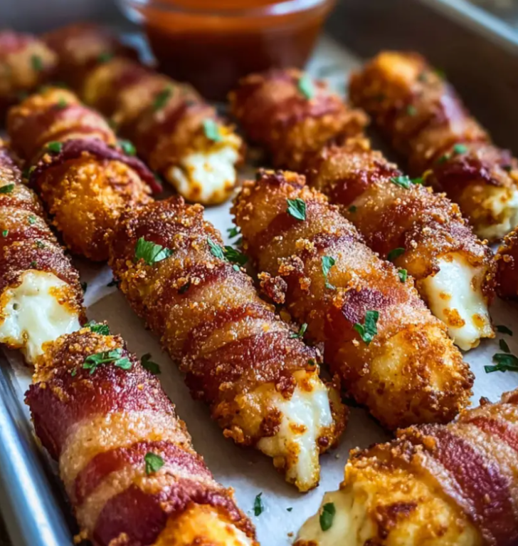 Nashville Hot Bacon Wrapped Mozzarella Sticks – Cheesy, Spicy, Gone in ...