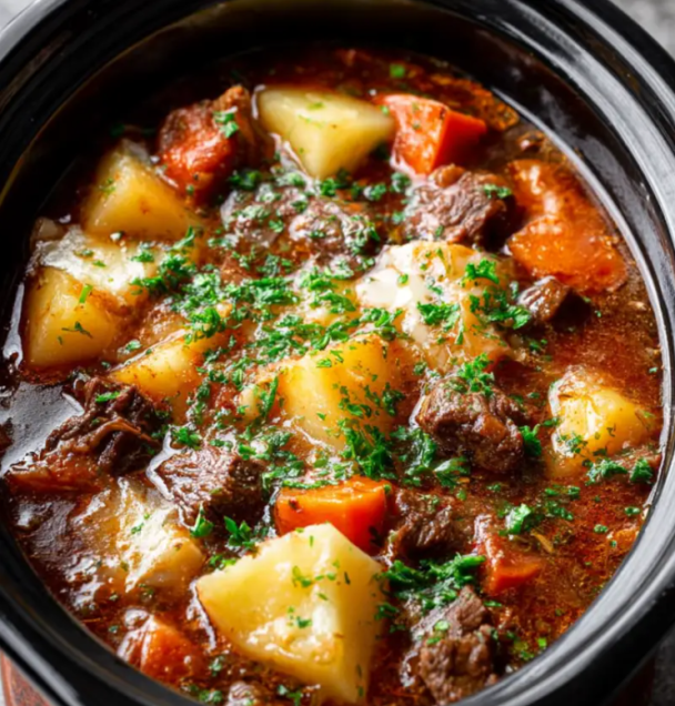 Slow Cooker Beef and Potato Stew - Skinny Daily Recipes