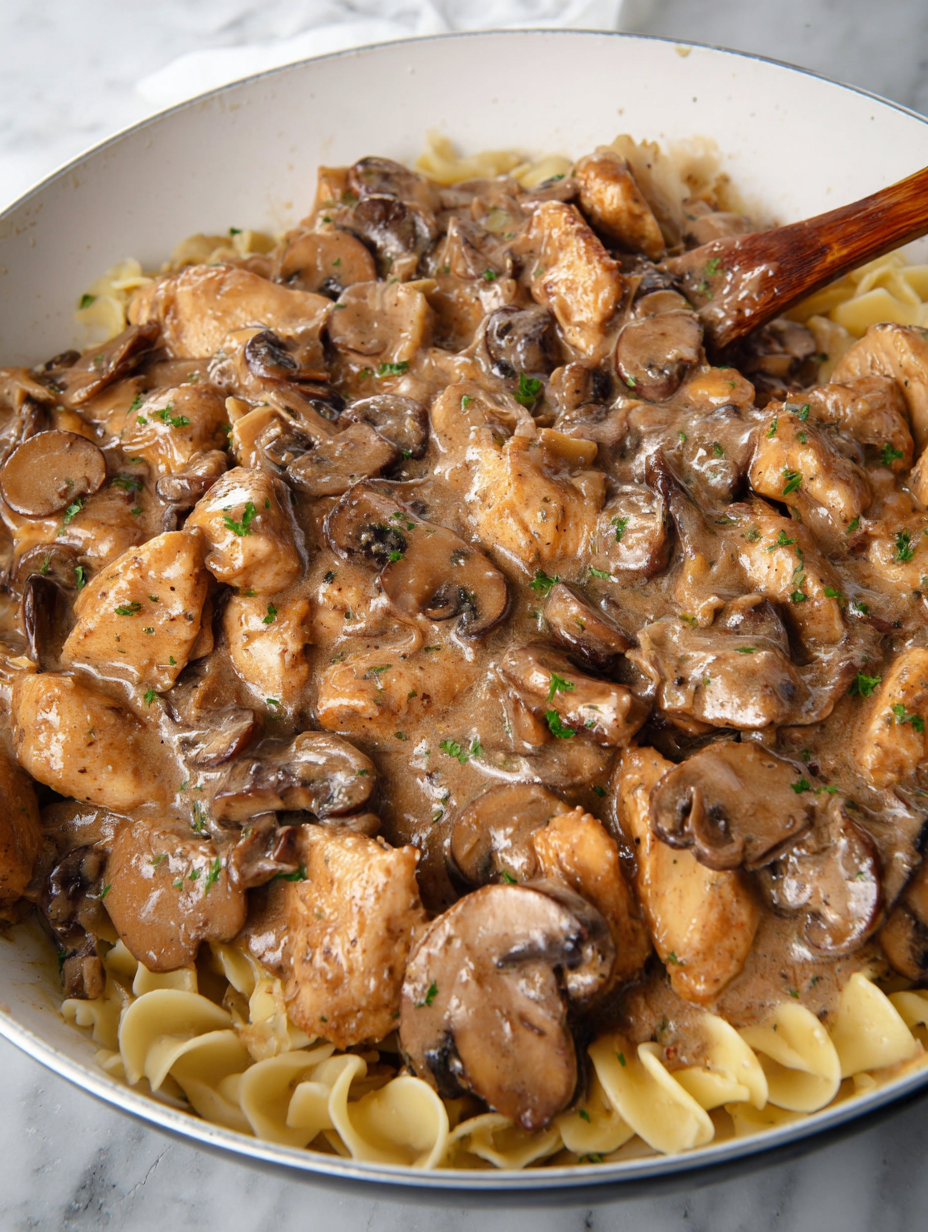 Easy Chicken Stroganoff (A Hug in a Bowl) - Skinny Daily Recipes